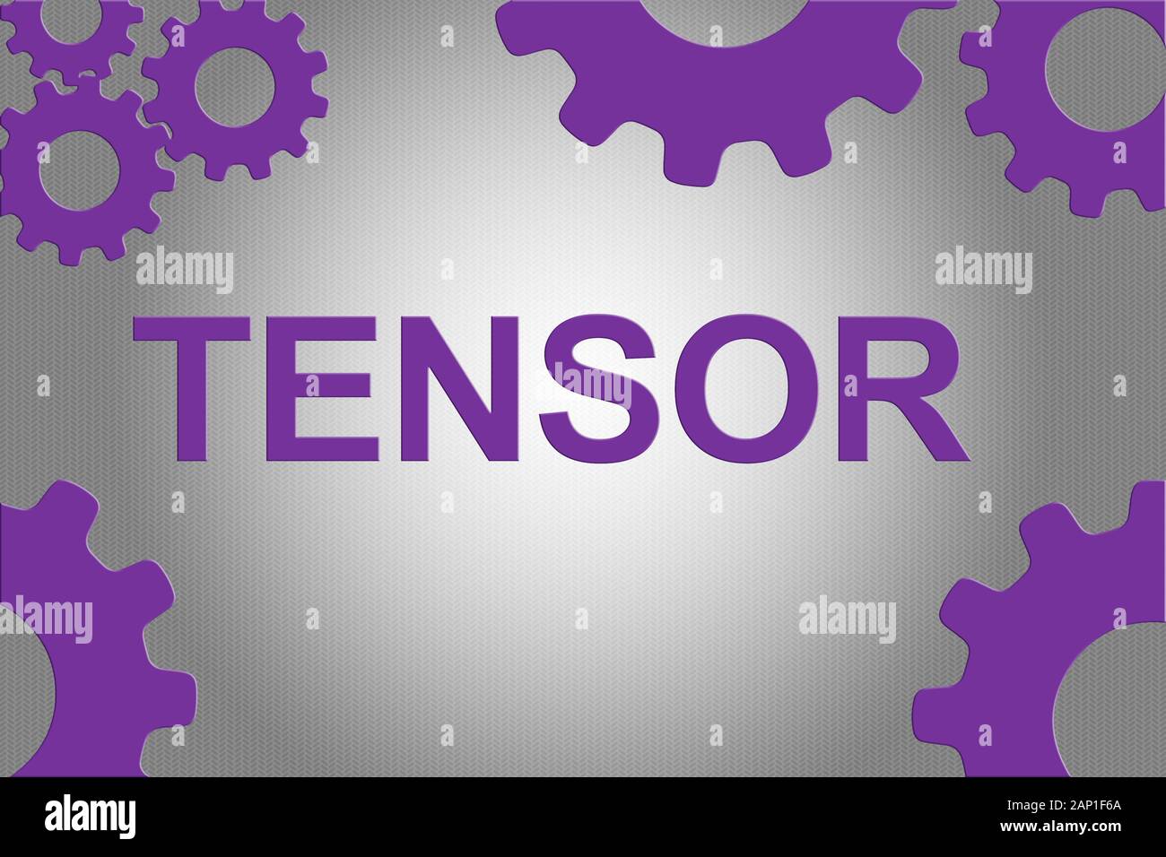 TENSOR sign concept illustration with violet wheel figures on gray ... TENSOR sign concept illustration with violet wheel figures on gray ...