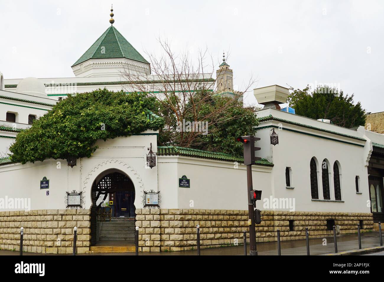 PARIS, FRANCE -2 JAN 2020- Built in 1926, the Grande Mosquee de Paris ...