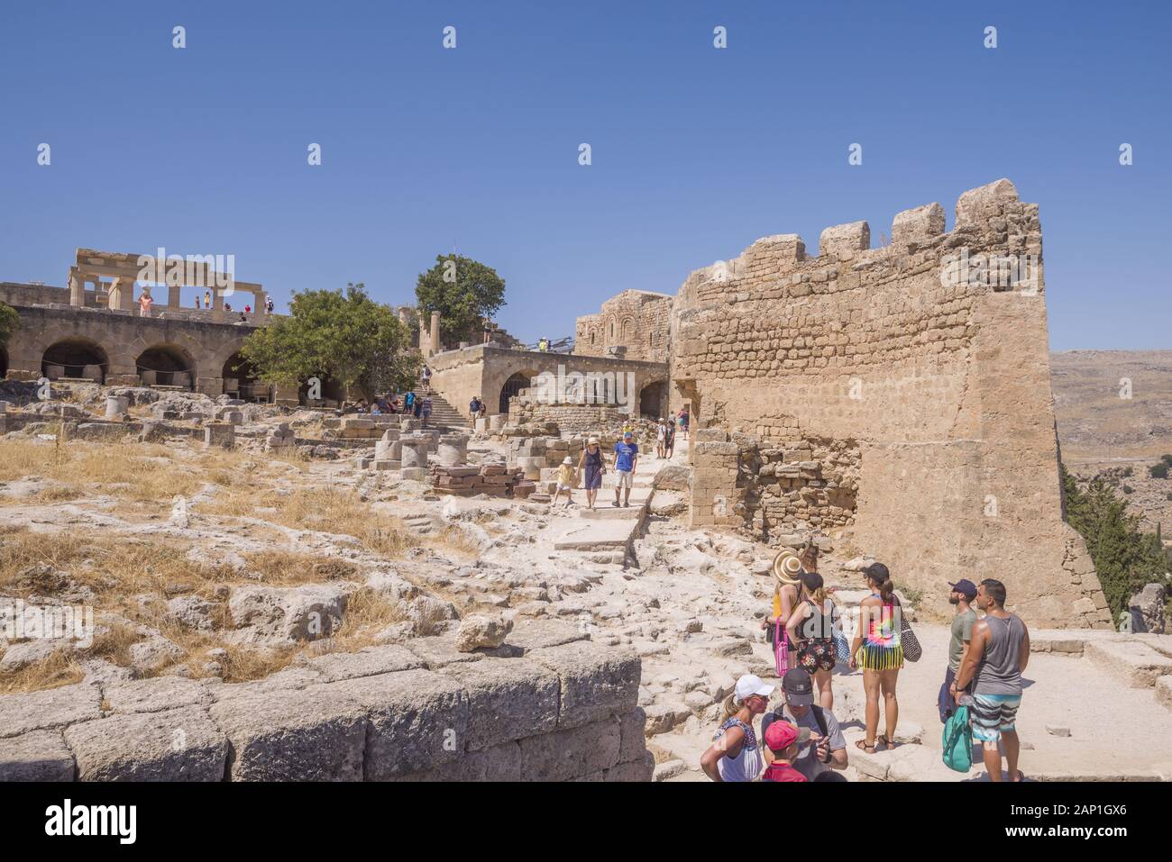 Ruins ancient acropolis lindos hi-res stock photography and images - Alamy