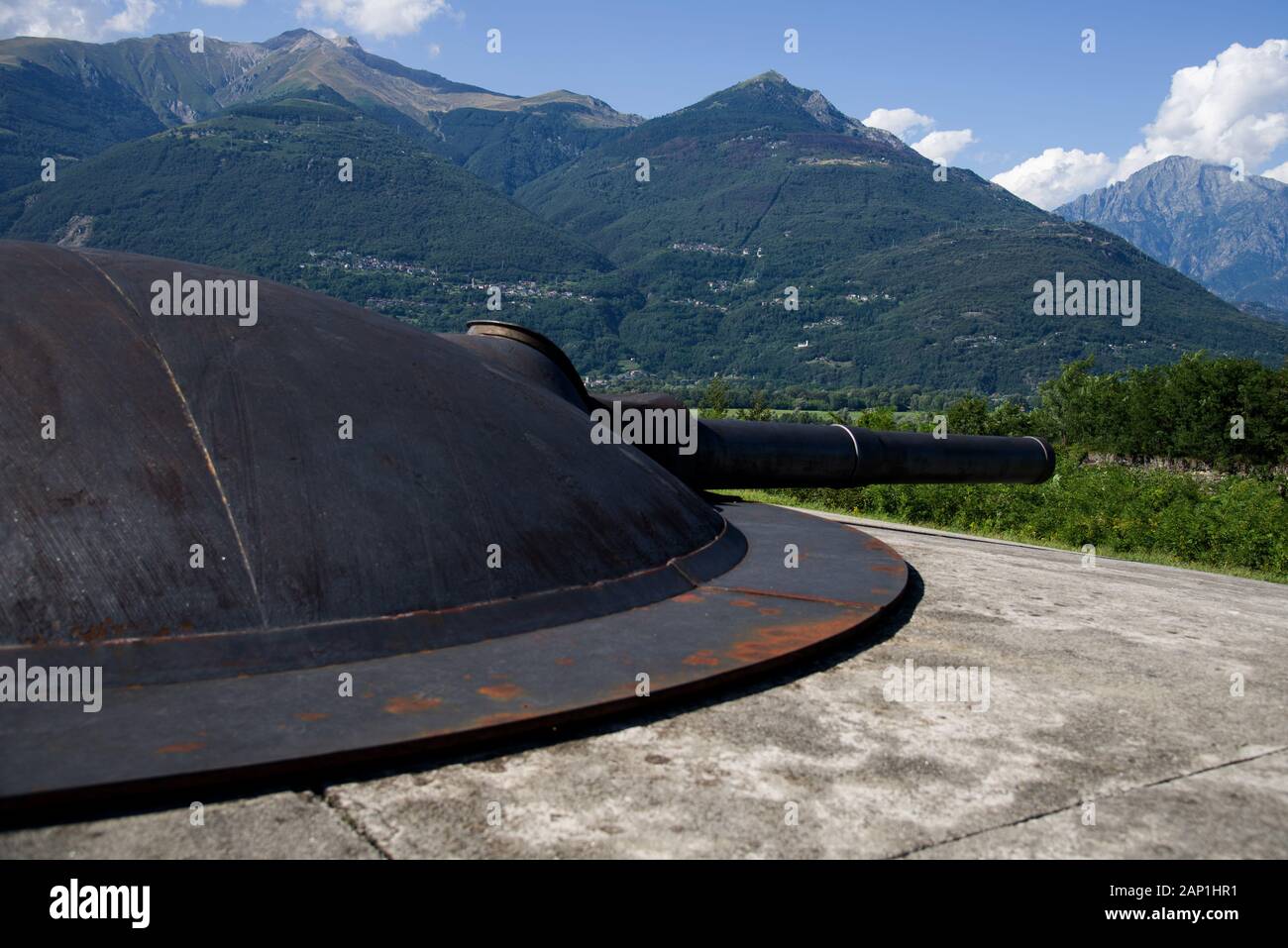 Colico (LC) Italy 08/08/2019, The Fort Montecchio Nord : Cannon of the ...