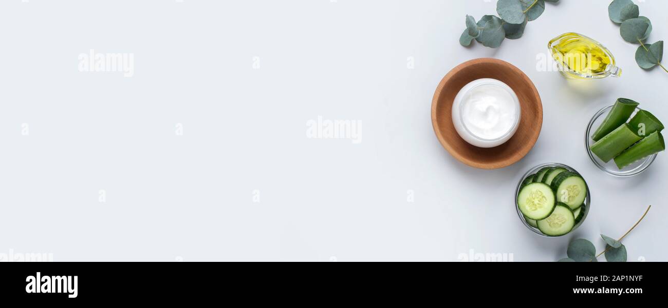 Organic face and body mask of natural ingredients cucumber Stock Photo ...