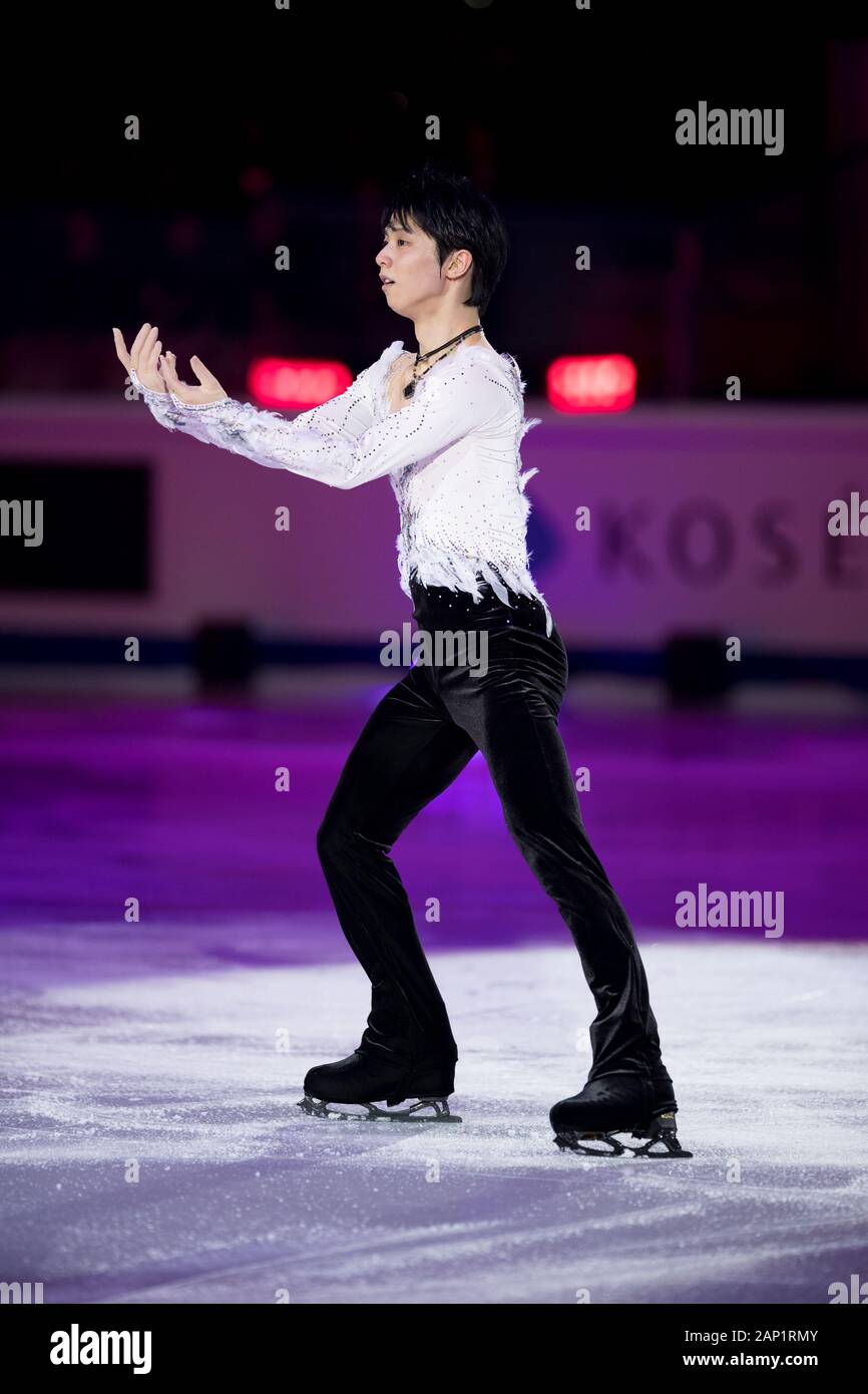 Yuzuru Hanyu of Japan performs during exhibition gala at Palavela ice ...