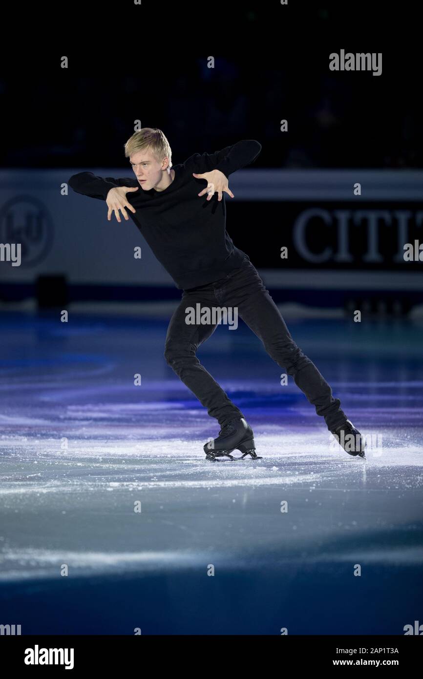 Daniel Grassl of Italy performs during exhibition gala at Palavela ice ...