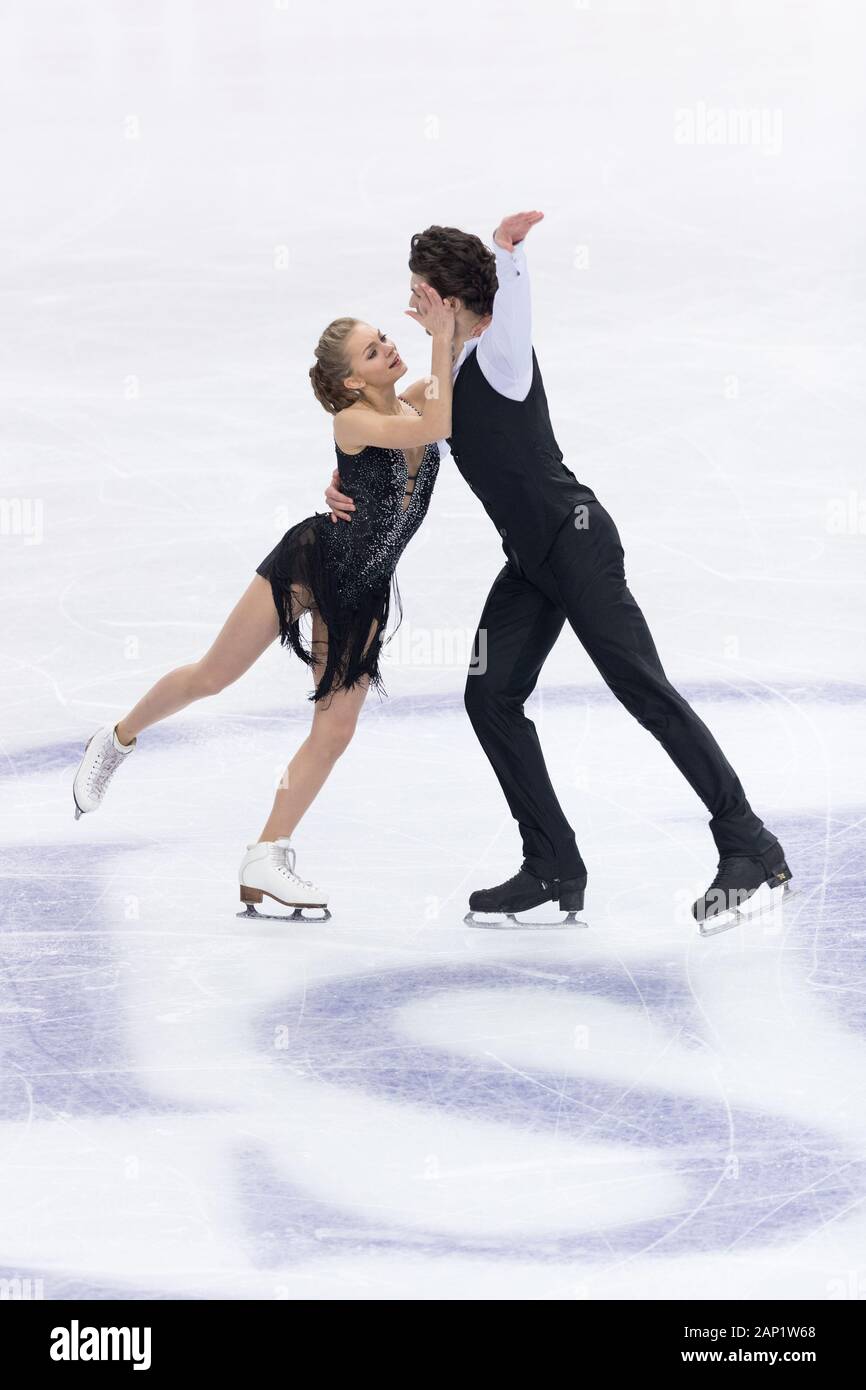 Maria Kazakova and Georgy Reviya of Georgia compete during junior ...