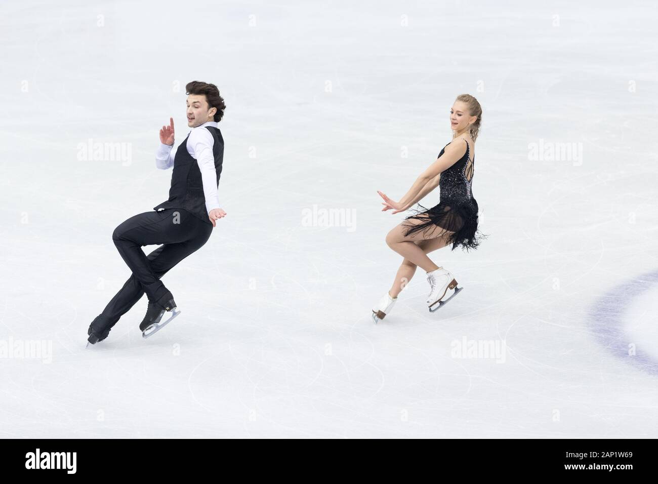 Maria Kazakova and Georgy Reviya of Georgia compete during junior ...