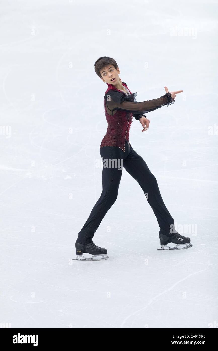 Petr Gumennik of Russia competes during junior men free skating at ...