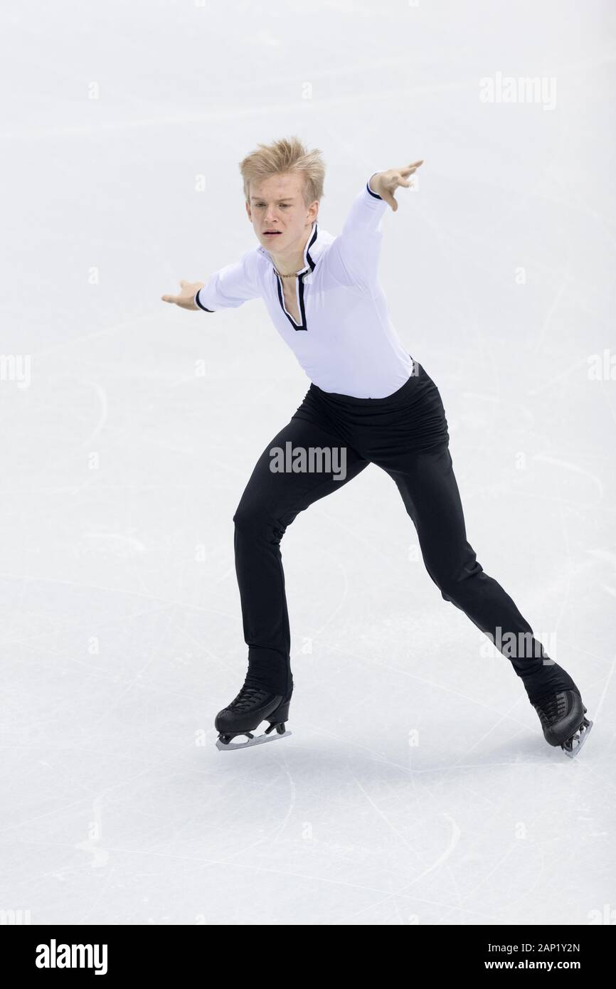 Daniel Grassl of Italy competes during junior men short program at ...