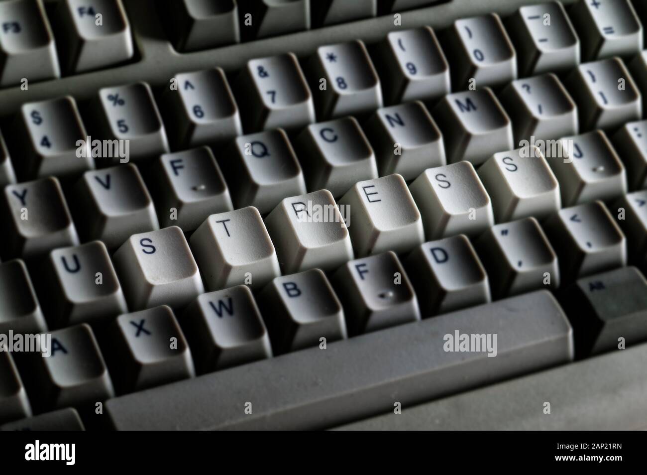 Word "stress" displayed on a computer keyboard Stock Photo - Alamy