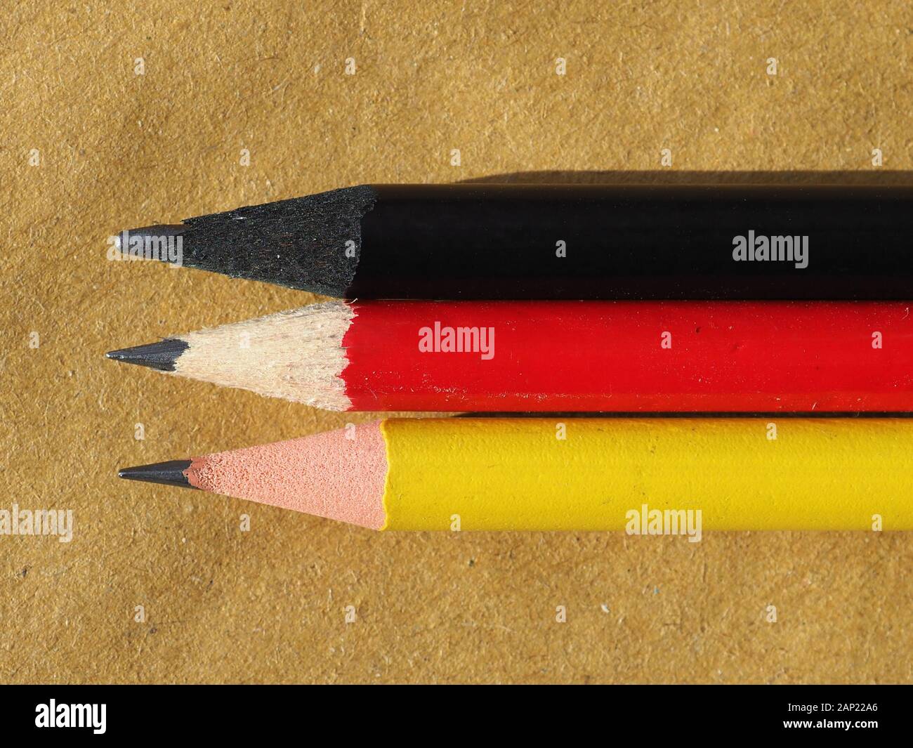 the German national flag of Germany, Europe made with colour pencils ...