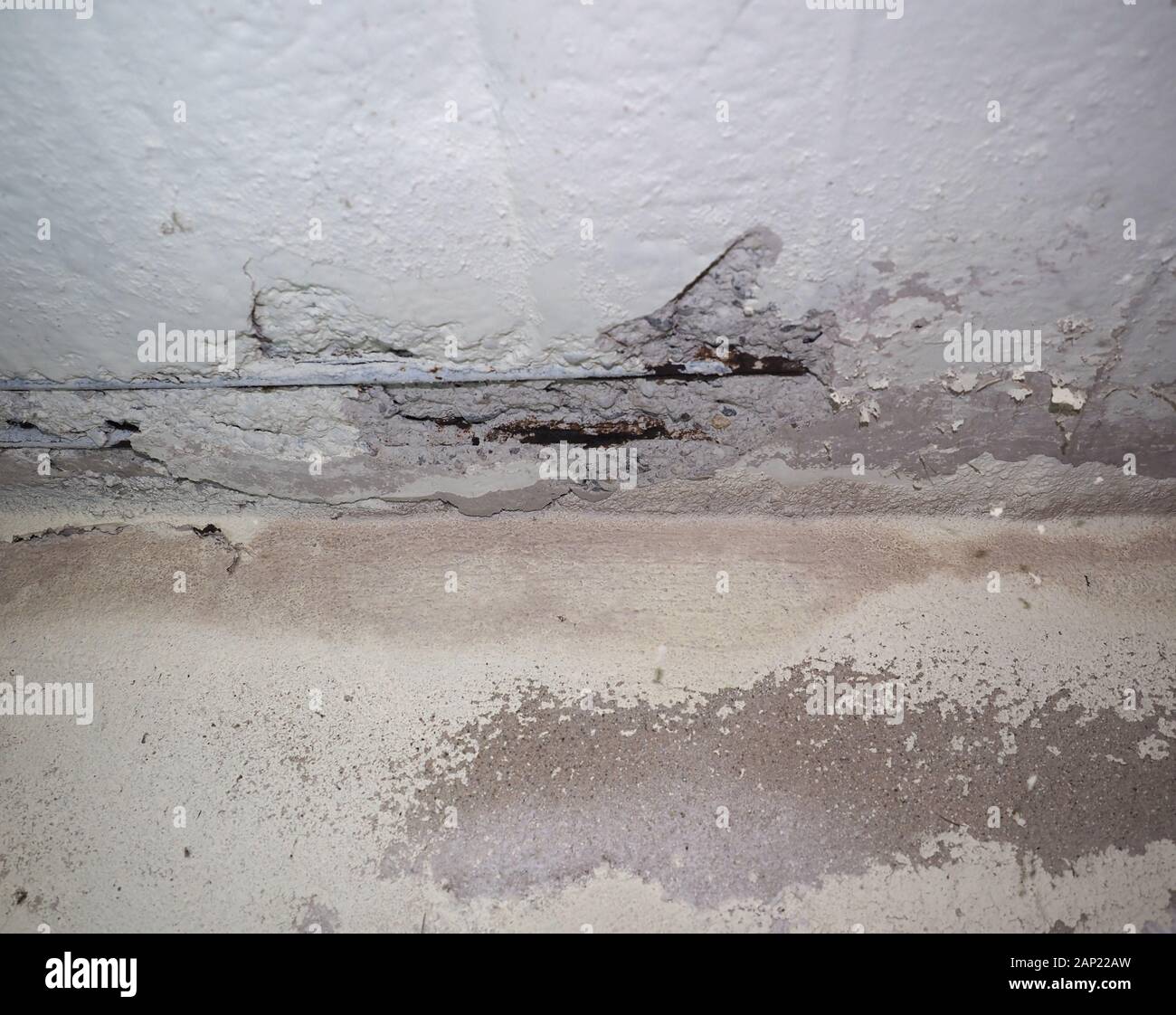reinforced concrete resistance bars (rebar) damaged by water ...