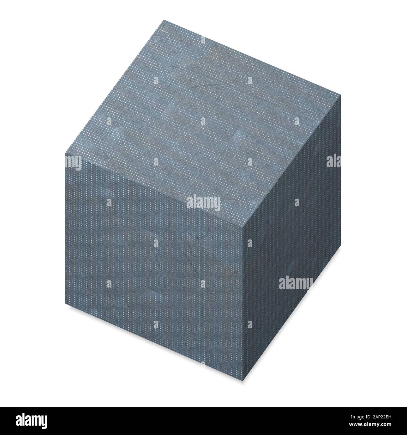 grunge industrial steel cube over white background Stock Photo - Alamy