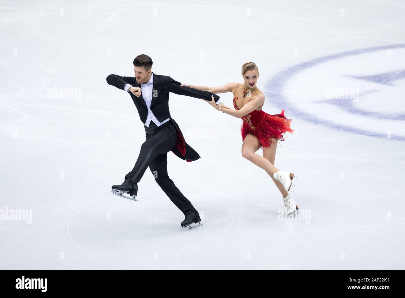 Alexandra Stepanova and Ivan Bukin of Russia compete during senior ...