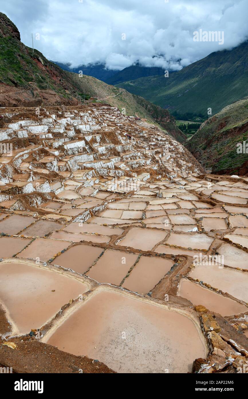 Salt ponds, Maras, Cusco Region, Peru, South America Stock Photo - Alamy