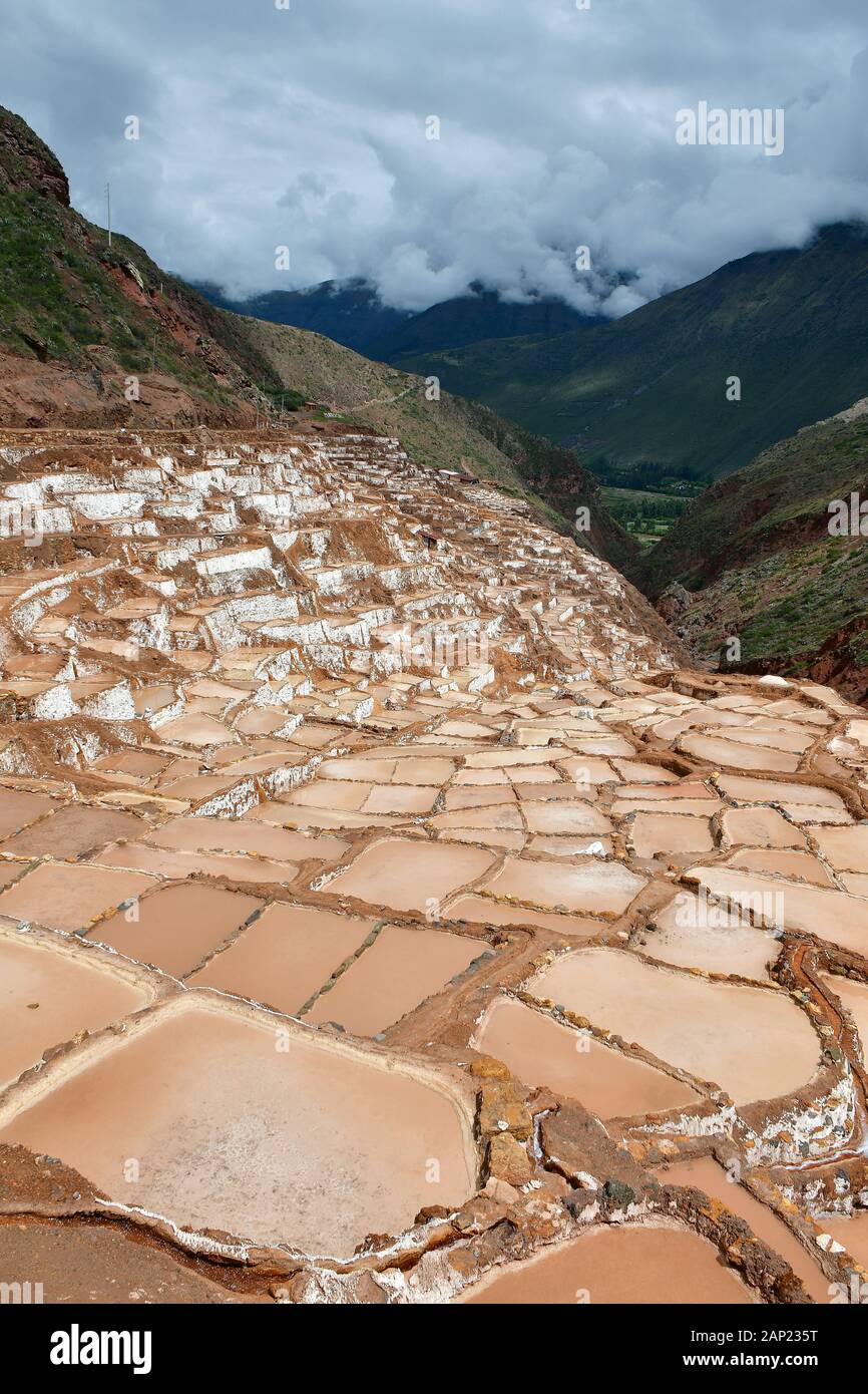 Salt ponds, Maras, Cusco Region, Peru, South America Stock Photo - Alamy