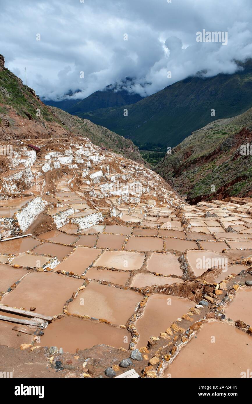 Salt ponds, Maras, Cusco Region, Peru, South America Stock Photo - Alamy