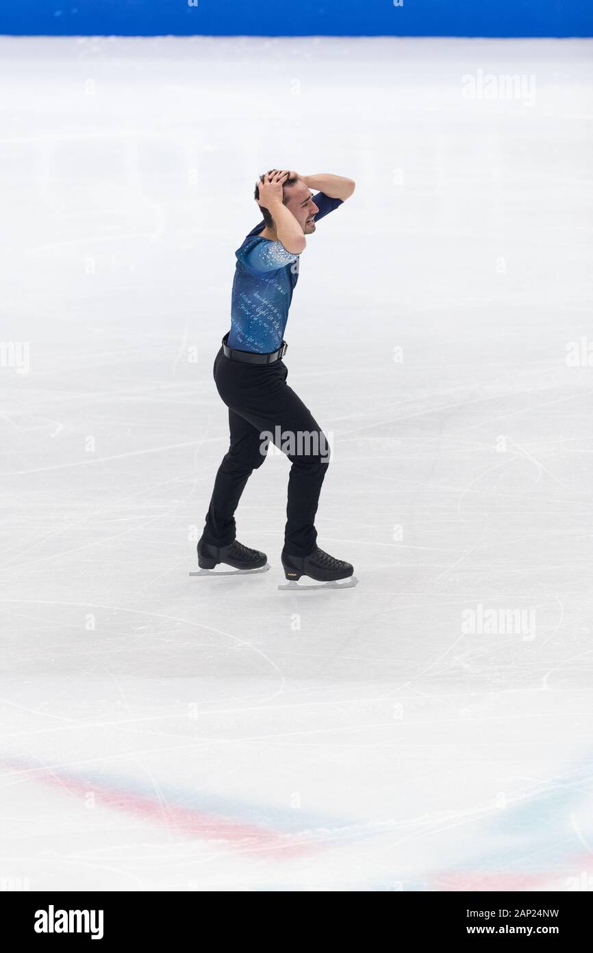 Kevin Aymoz of France competes during senior men free skating at ...