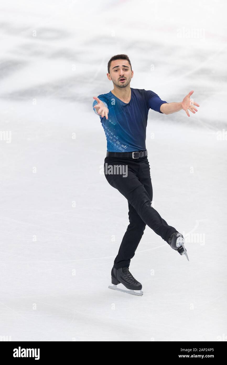 Kevin Aymoz of France competes during senior men free skating at ...