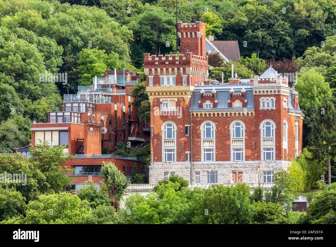 Brick building with turrets hi-res stock photography and images - Alamy