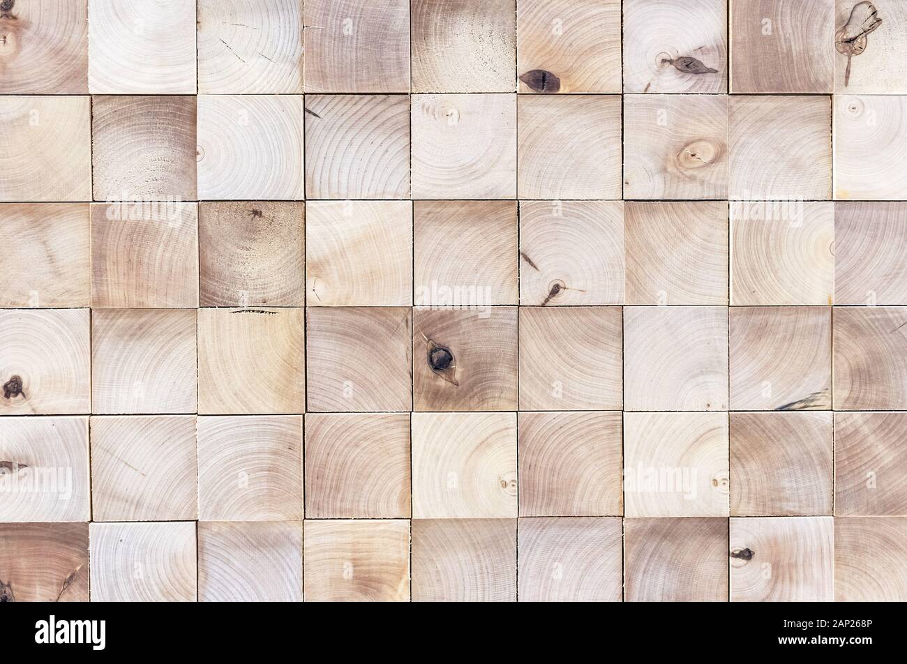 Wooden square tile. Panel of square wooden blocks Stock Photo - Alamy