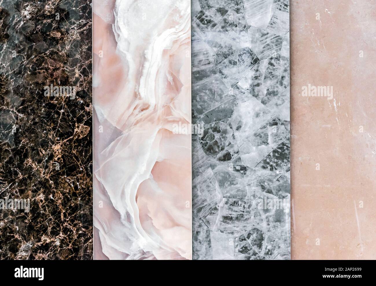 Glossy marble of different colors. Samples of natural marble for room ...