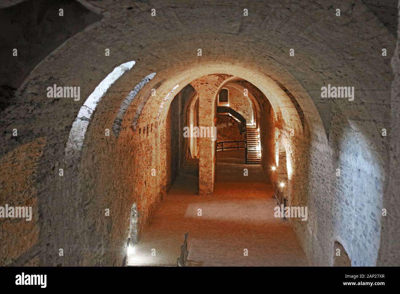 Basement in the Red Stone castle nearby the settlement called Pila in ...