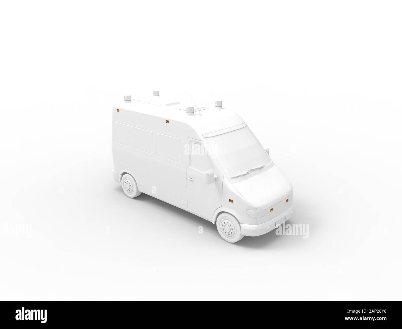 3D rendering of a white ambulance isolated in white studio space ...