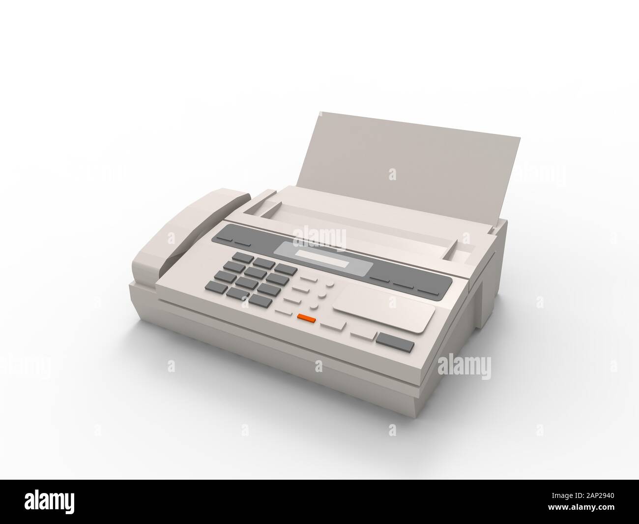 3D rendering of a fax isolated in white studio background Stock Photo ...