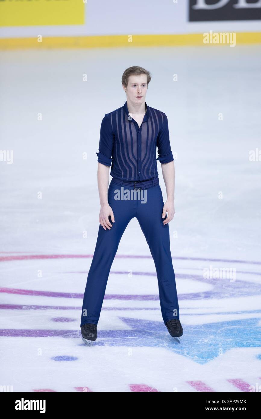 Alexander Samarin from Russia competes in the men short program during ...