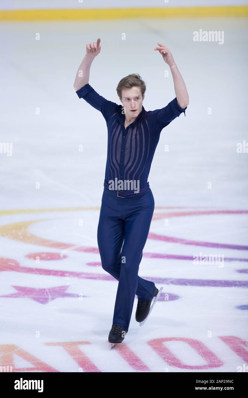 Alexander Samarin from Russia competes in the men short program during ...