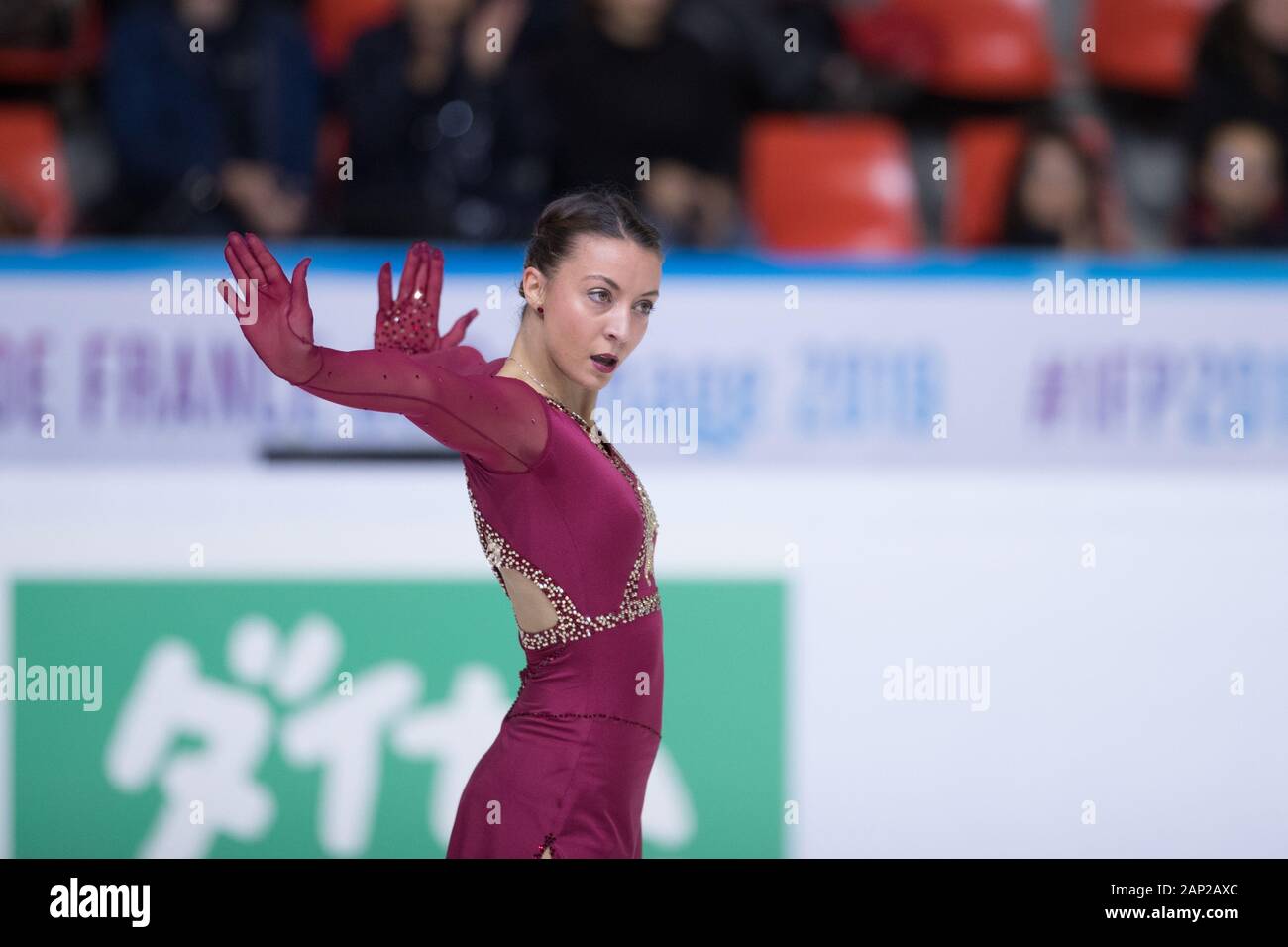 Nicole Schott from Germany competes in the ladies free skating during ...