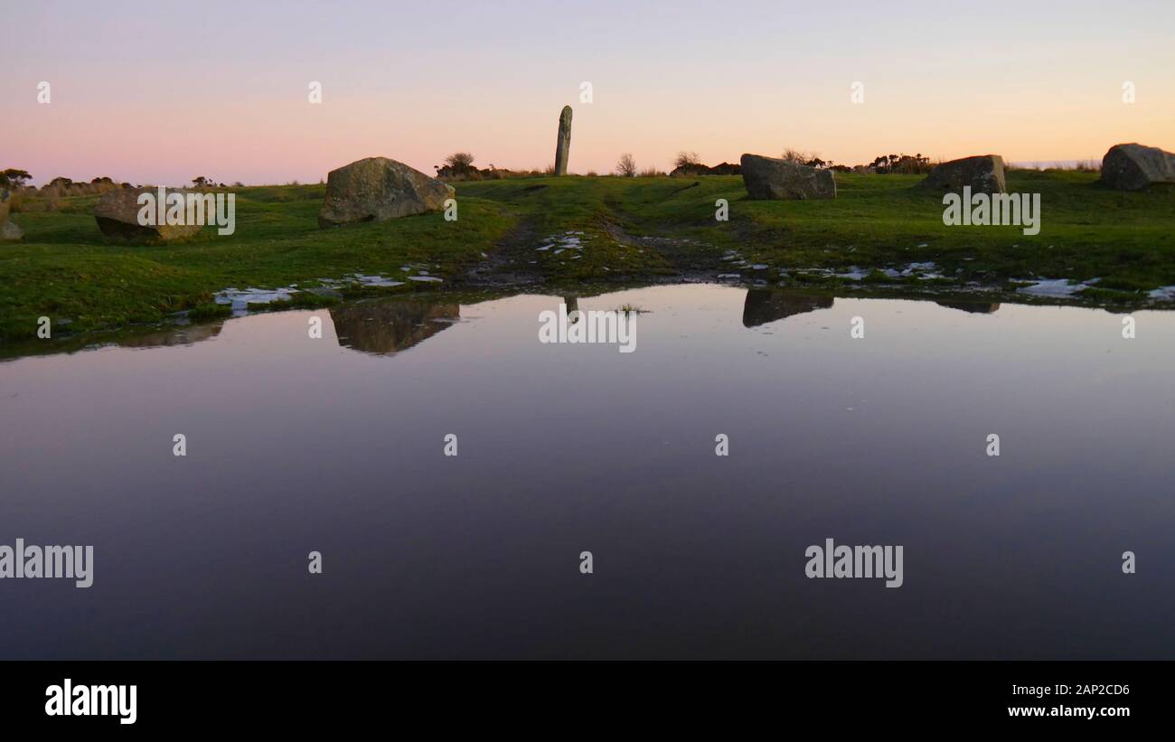 Small still pool on Bodmin Moor, Cornwall, UK Stock Photo - Alamy