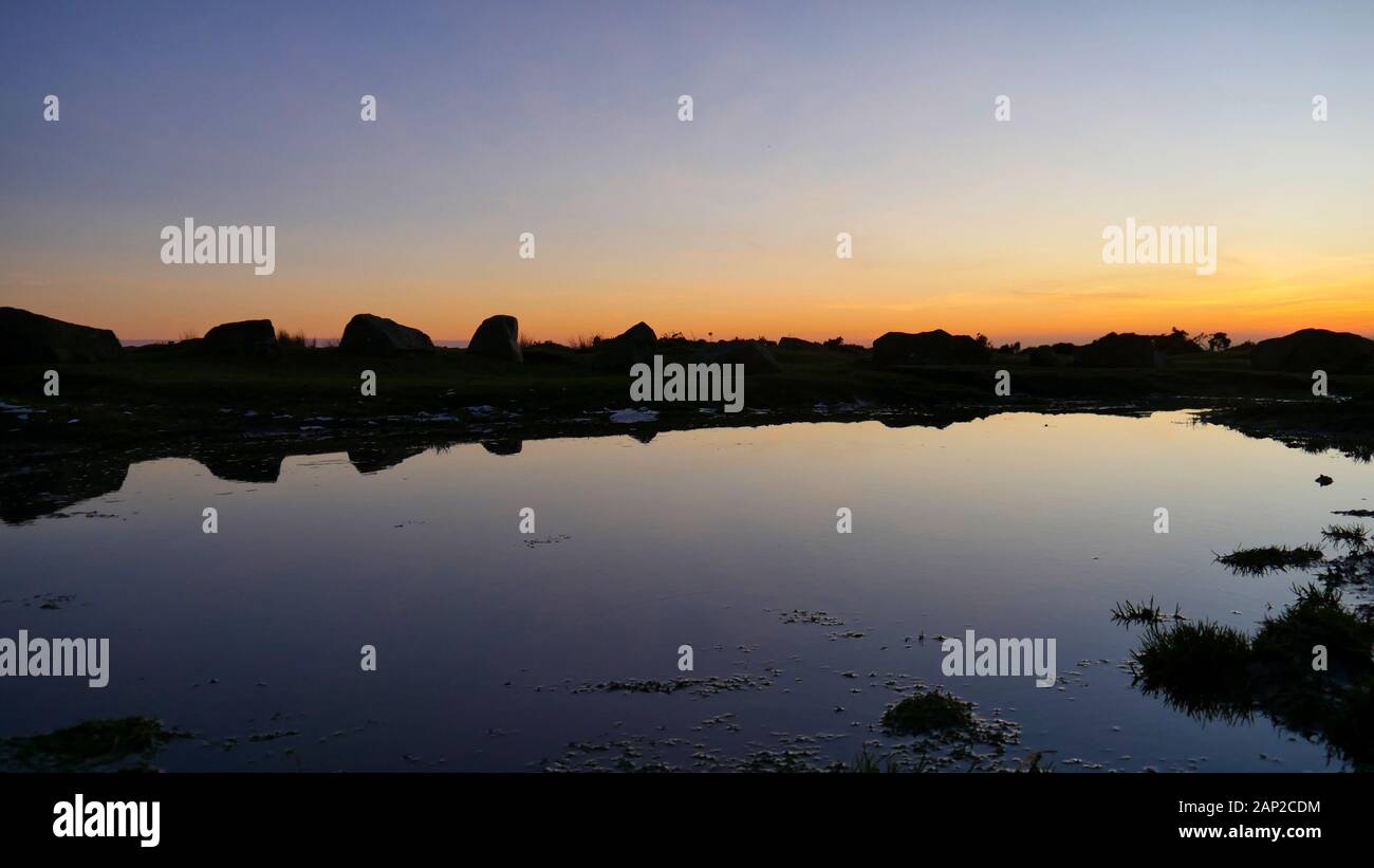 Small still pool on Bodmin Moor, Cornwall, UK Stock Photo - Alamy