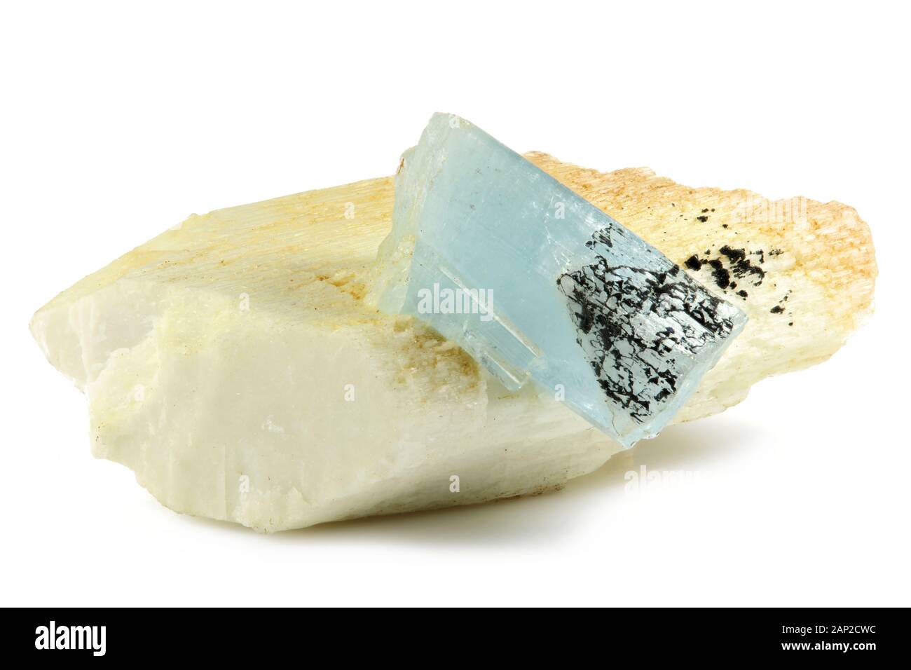 aquamarine with black tourmaline on feldspar from Erongo Region ...