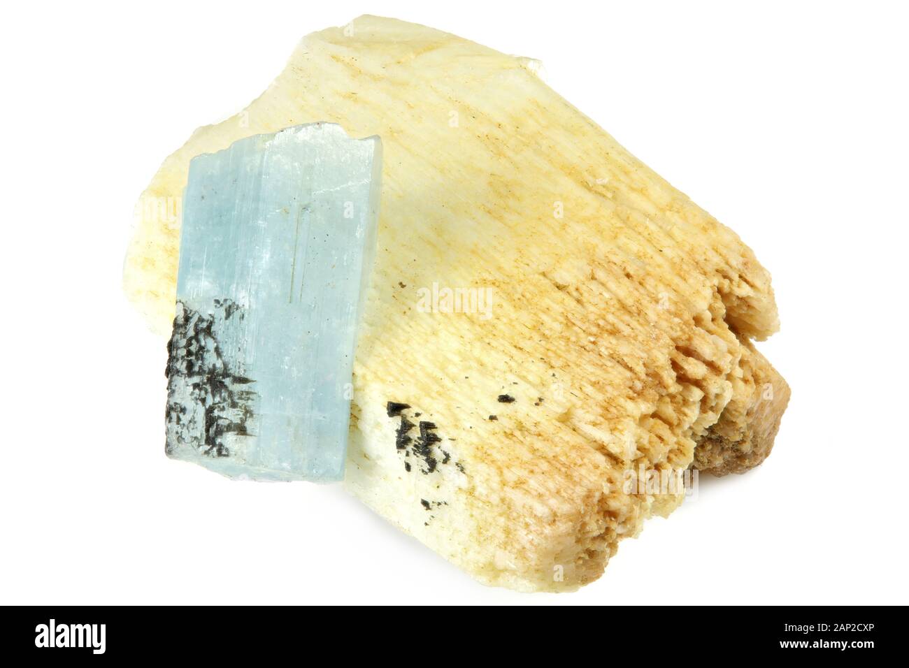 aquamarine with black tourmaline on feldspar from Erongo Region ...