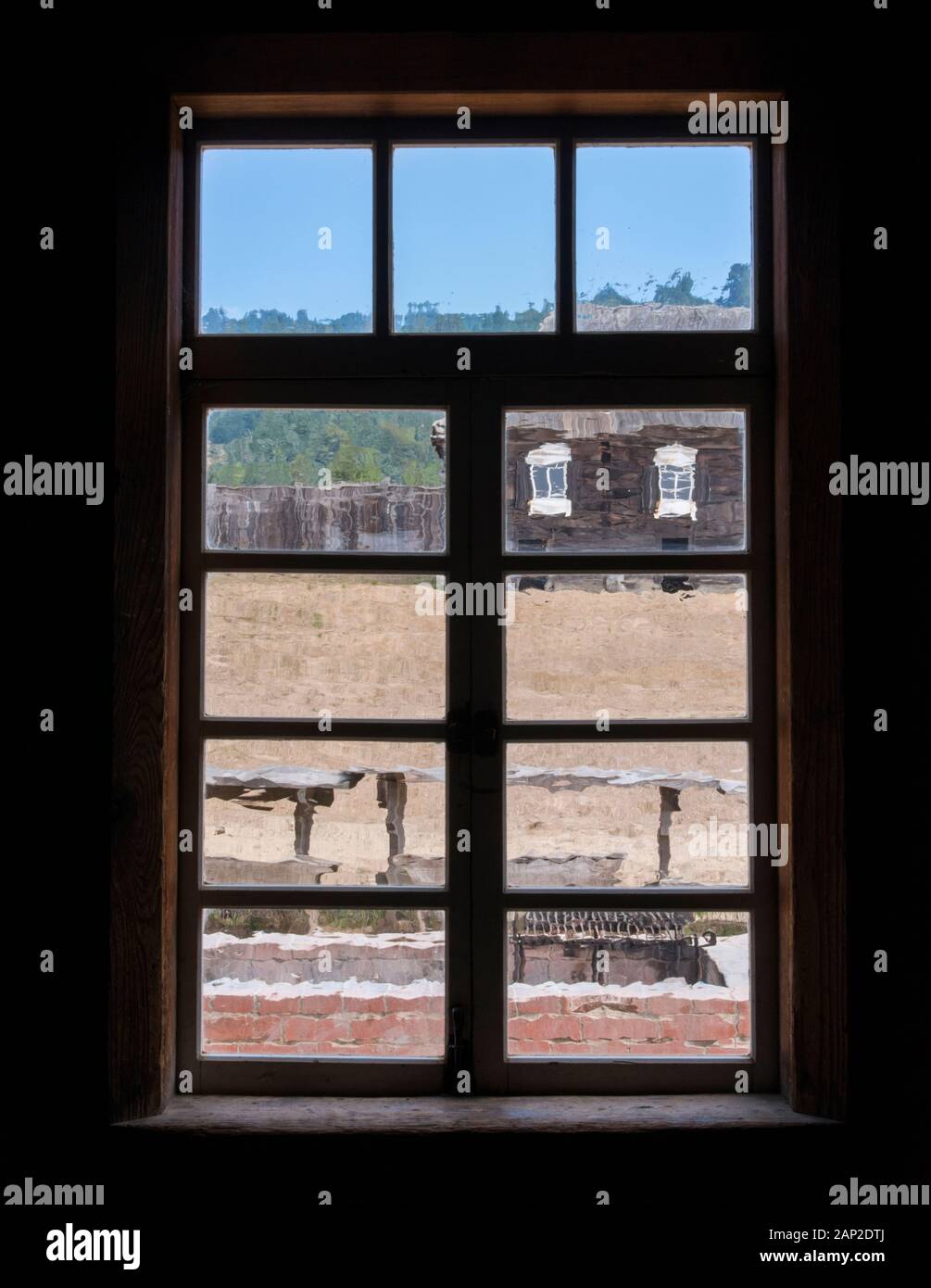 View through a window at Fort Ross State Historic Park, Sonoma County ...