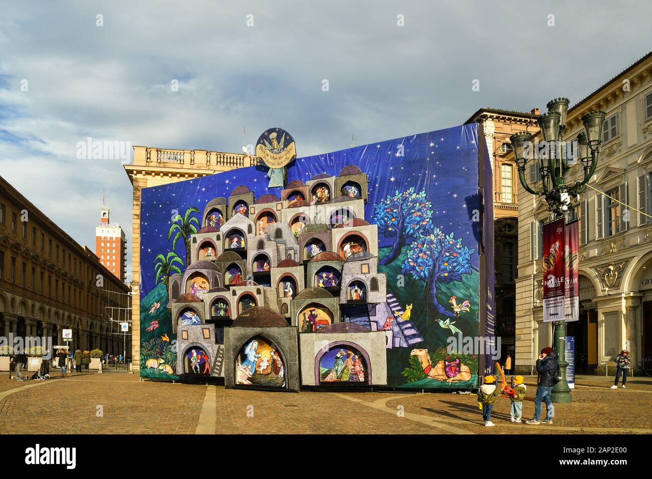 Glimpse of Piazza San Carlo with the traditional Advent Calendar by ...