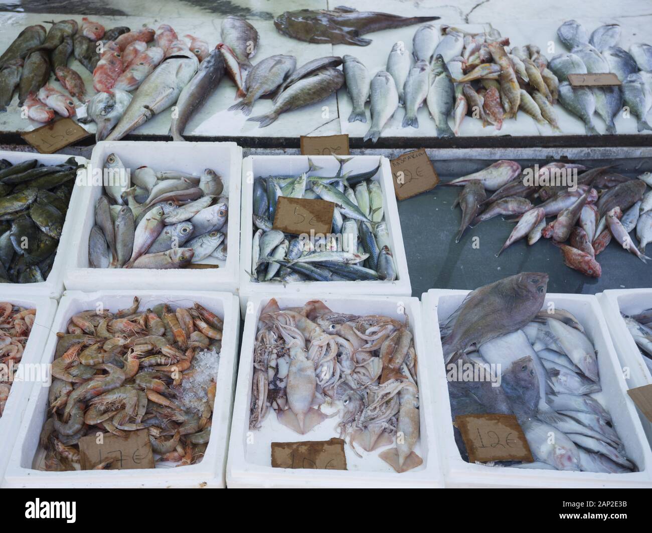 Seafood counter greece hi-res stock photography and images - Alamy