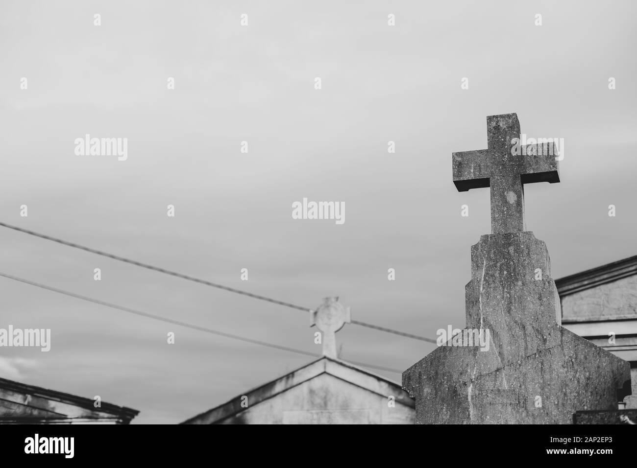 Cross on cemetery Stock Photo - Alamy