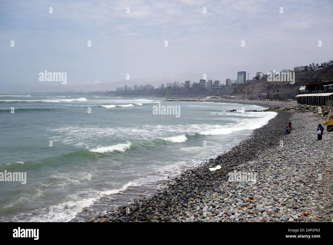 coast, beach, Barranco district, Lima, Peru, South America Stock Photo ...