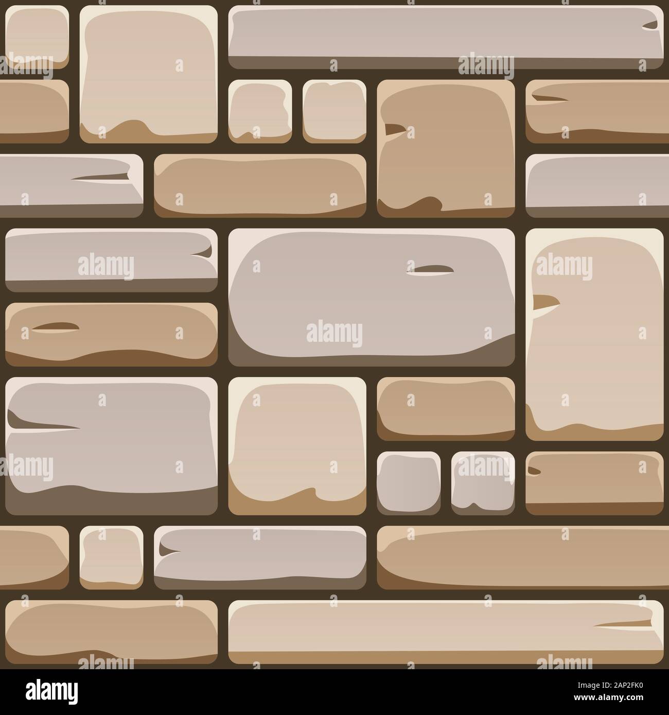 Seamless texture of cube rock wall. Repeating pattern of cobblestone ...