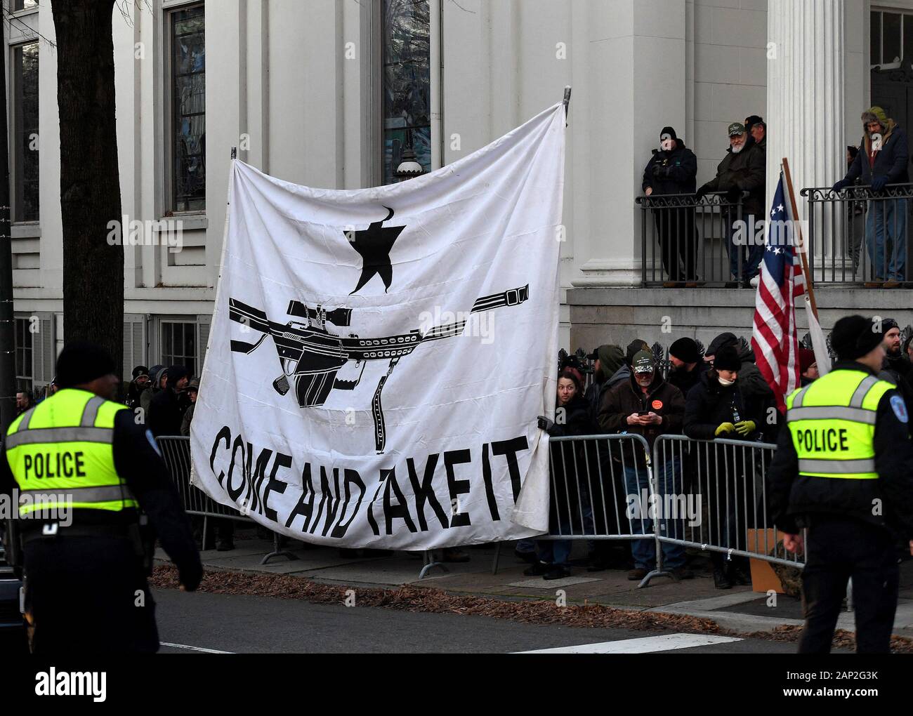 Richmond, USA. 20th Jan, 2020. During a pro-gun rally at Virginia's ...