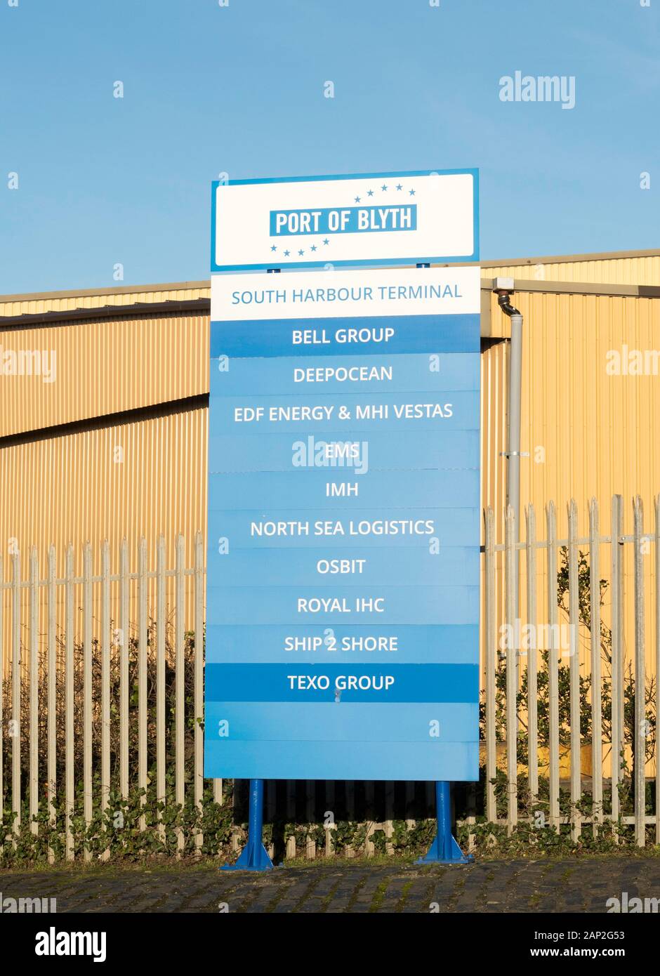 Port of Blyth sign, Northumberland, England, UK Stock Photo - Alamy