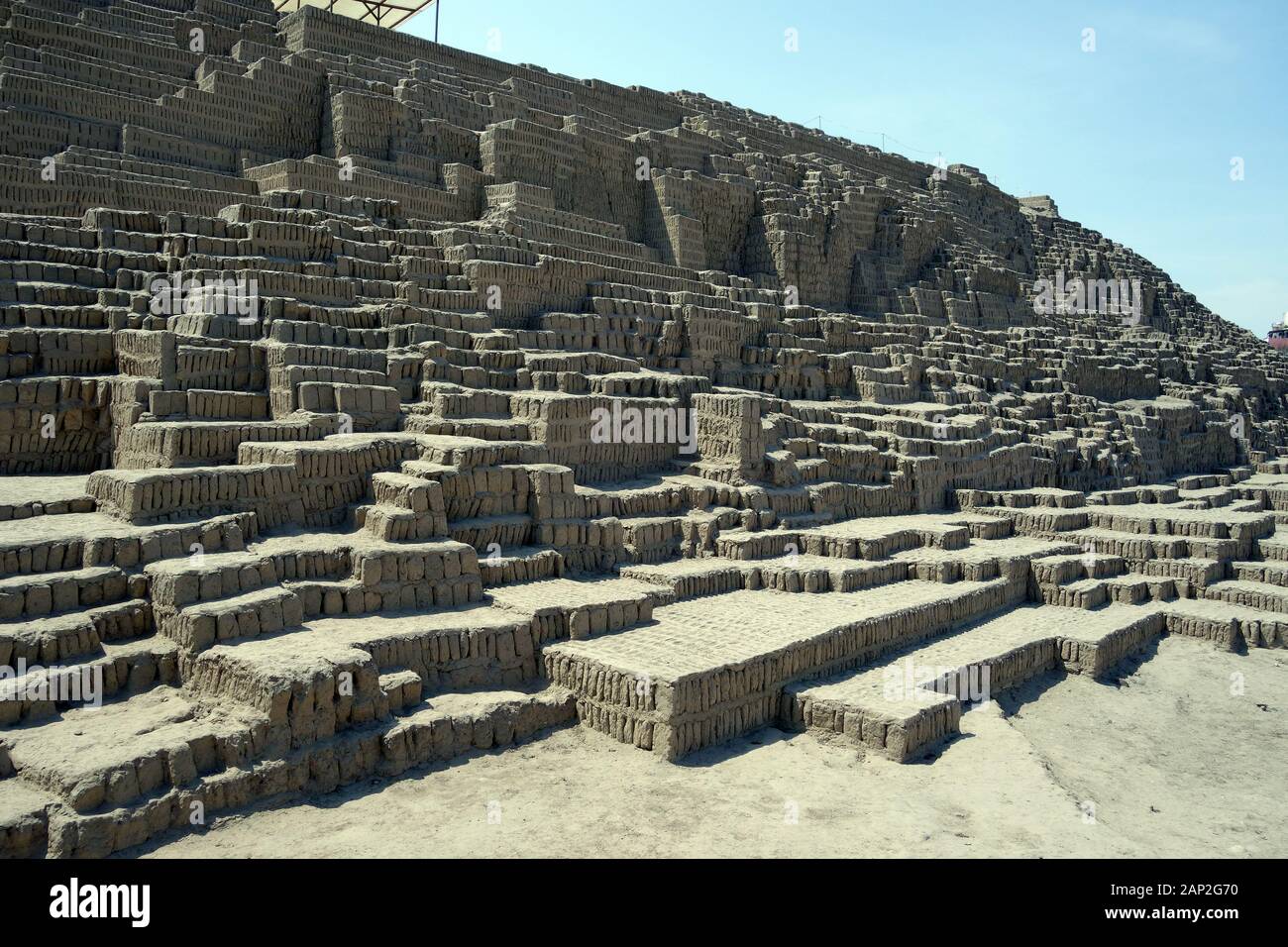 Huaca Pucllana pyramid, Lima, Miraflores District, Peru, South America ...