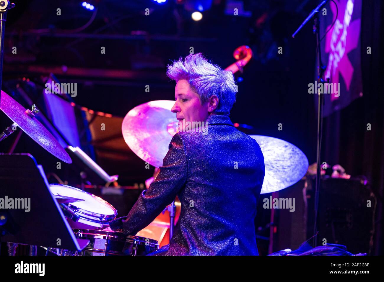 New York, NY - January 13, 2020: Allison Miller performs with Artemis ...