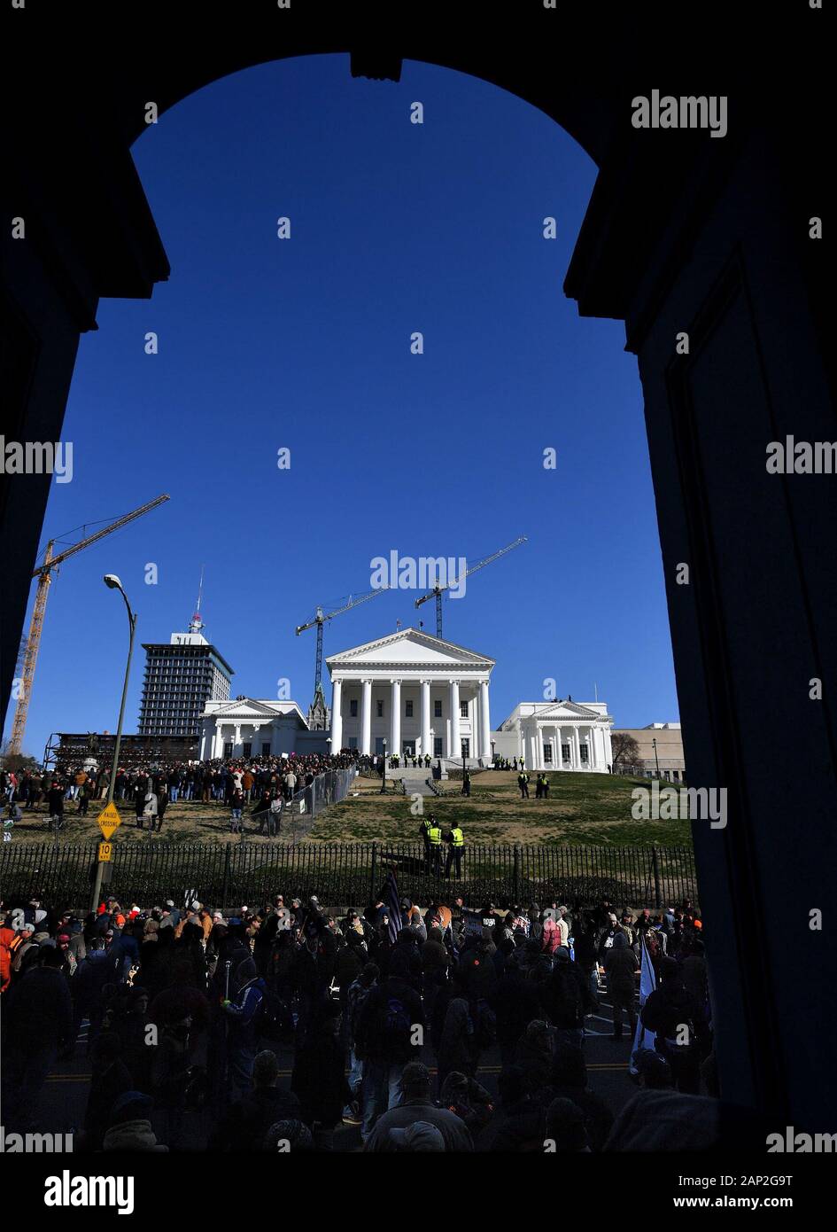 Richmond, USA. 20th Jan, 2020. During a Pro-gun rally at Virginia's ...