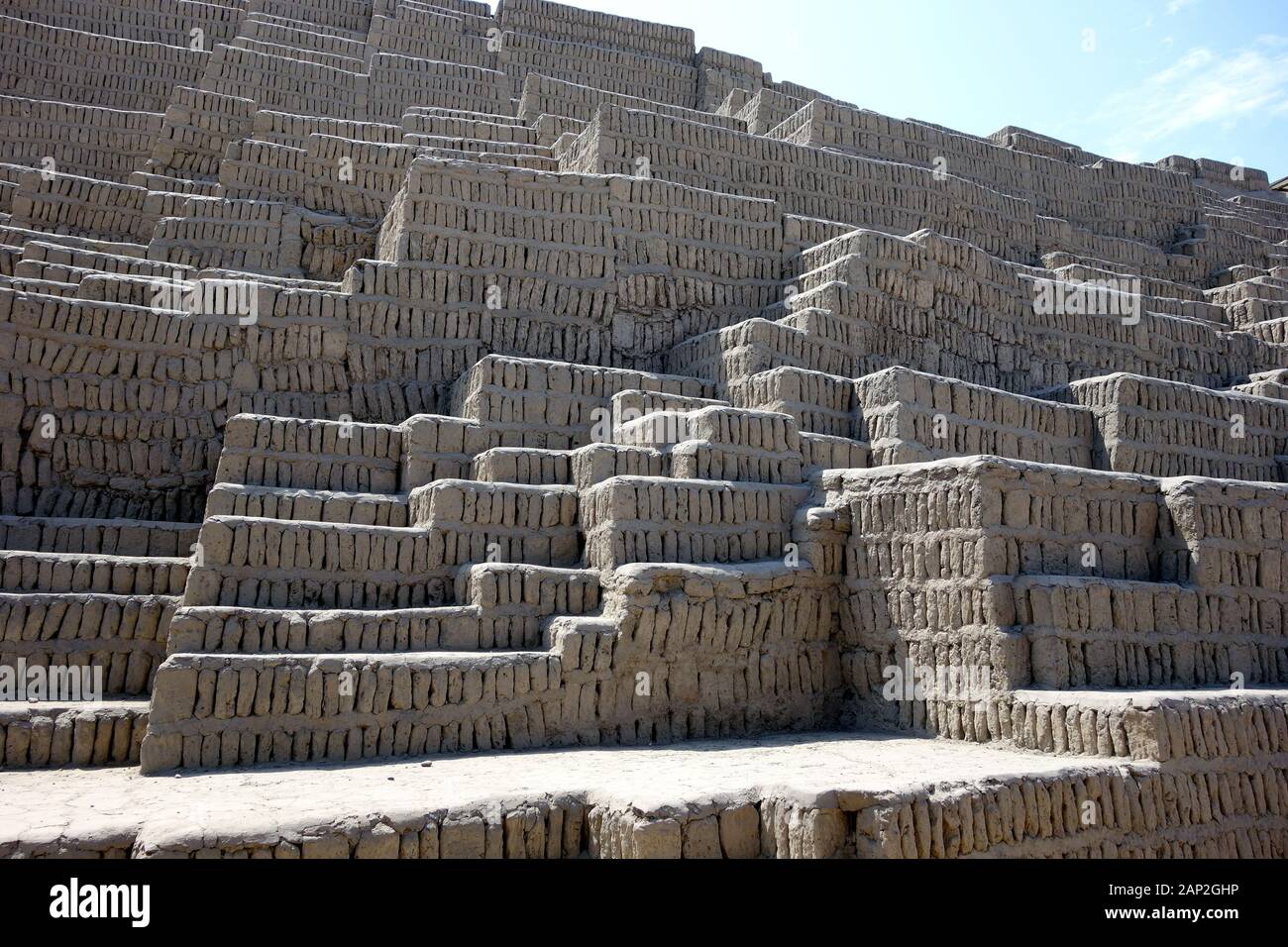 Huaca Pucllana pyramid, Lima, Miraflores District, Peru, South America ...