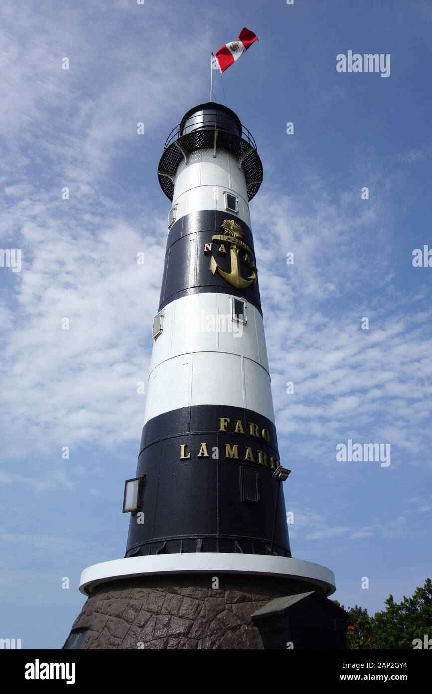 La Marina Lighthouse, Faro la Marina, Lima, Miraflores District, Peru ...