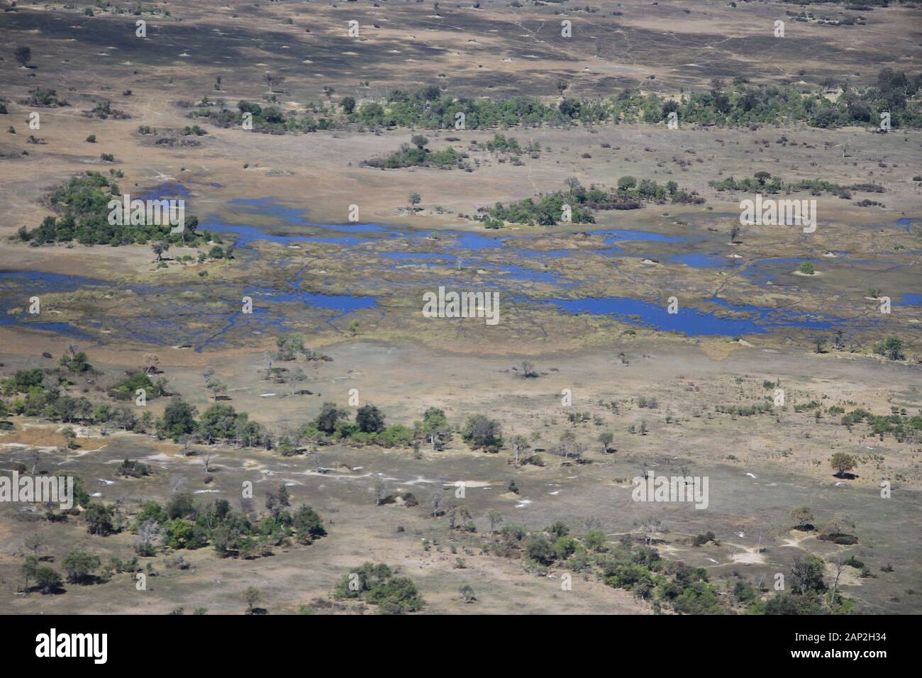 Aerial landscape photograph of the okavango delta hi-res stock ...