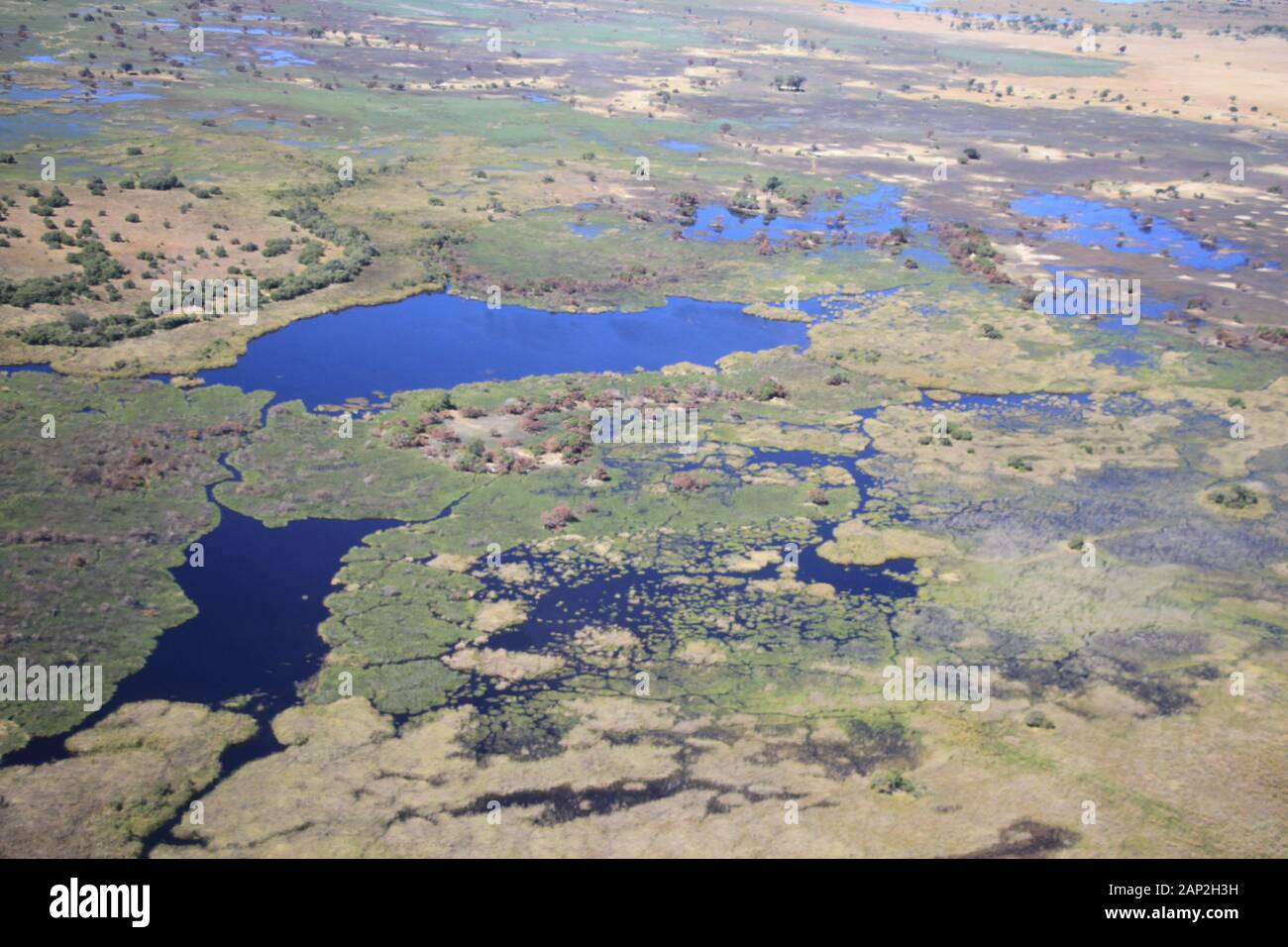 Aerial landscape photograph of the okavango delta hi-res stock ...