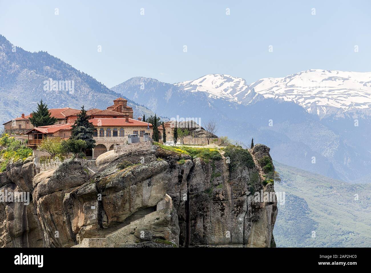 Greece. Meteors. Holy Trinity Monastery Stock Photo - Alamy